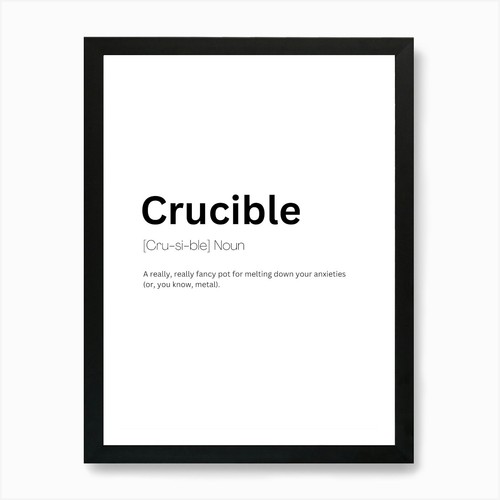 Crucible Definition Meaning Art Pri Framed Wall Art Poster Canvas Print ...