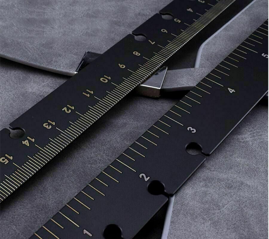 8" In TITANER Titanium Double Bevel Scale Inch Metric Ruler Student ...