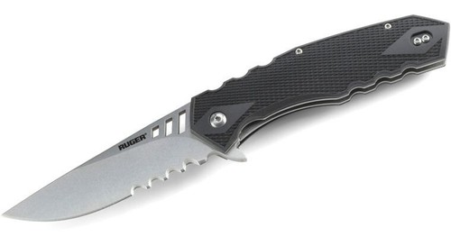 CRKT R1702 Ruger Follow-Through Folding Knife, Combo Edge Stonewashed ...