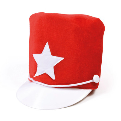 Majorette Hat Red Soft Felt Marching Band Unisex Fancy Dress Mens ...