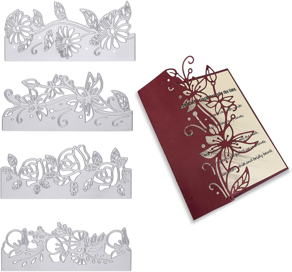 Metal Lace Flower Edge Border Cutting Dies Stencils for Scrapbooking ...