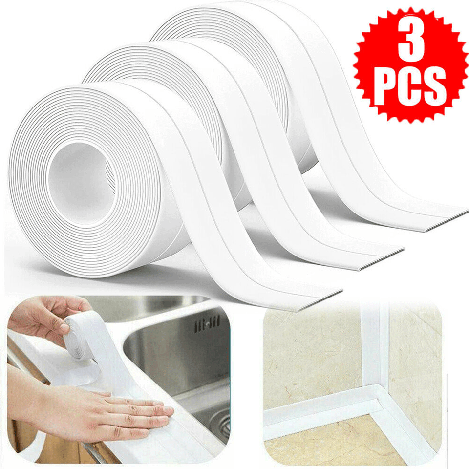 Bathroom Kitchen Silicone Sealing Strip Self Adhesive Waterproof Sink ...