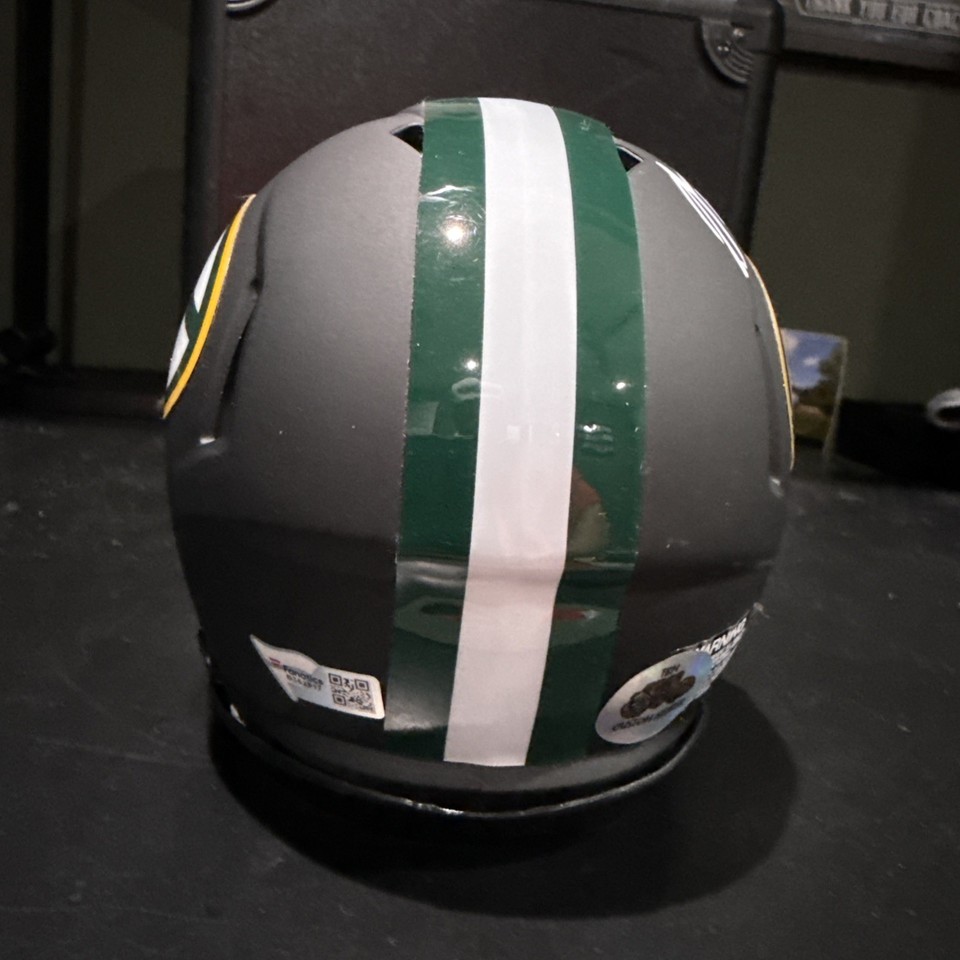 Aaron Rodgers Autographed ORINGAL Flat Black Alternate Mini Helmet ...