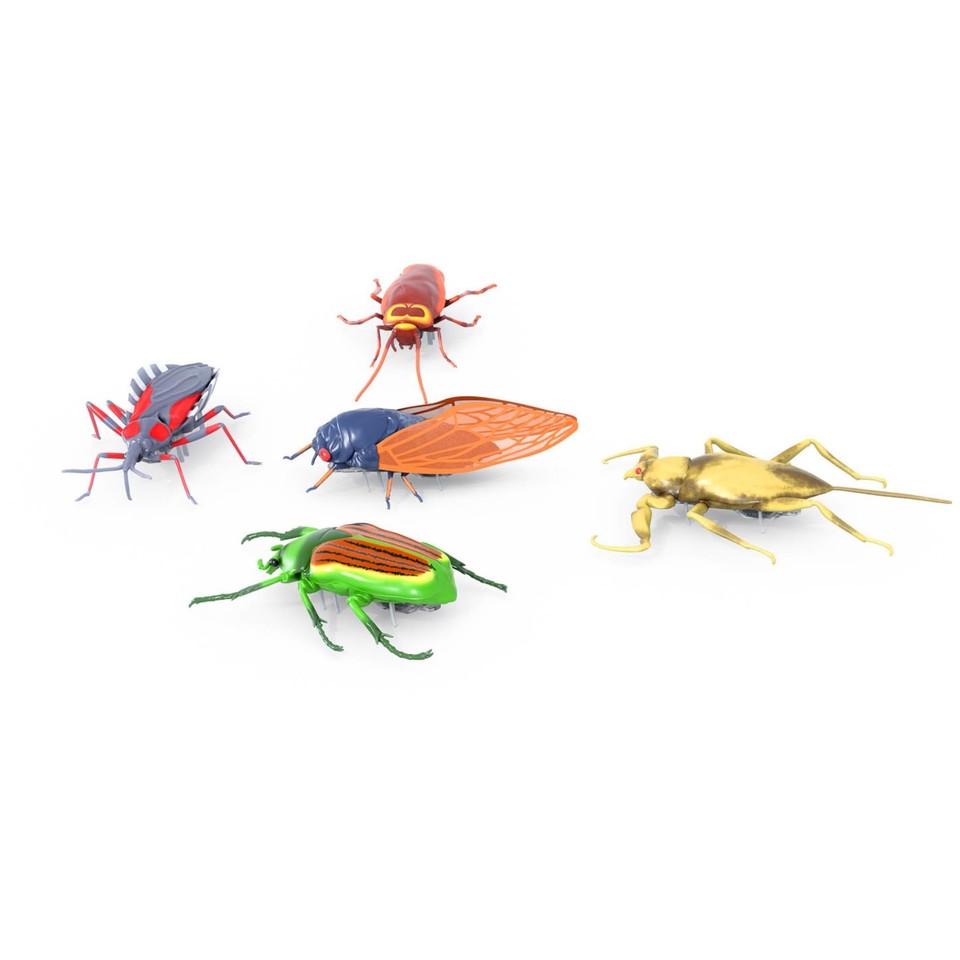 Nano Real Bugs 5-Pack Fake Insect Toy Figures, Sensory Toys for Cats ...