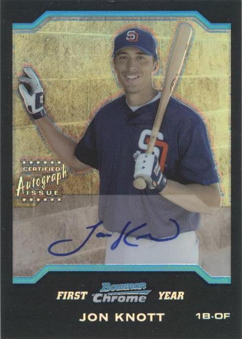 2004 Bowman Chrome - First Year Autograph Jon Knott #350 Refractor (AU ...