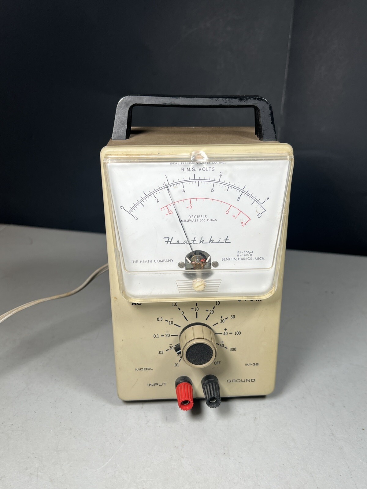 Vintage Heathkit VTVM Ideal Precision Meter Decibels Model Im-38 for ...