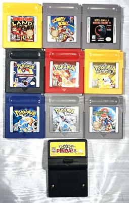 Nintendo Gameboy Lot Of 9 Games Pokémon Yellow Red & Blue, Super Mario ...