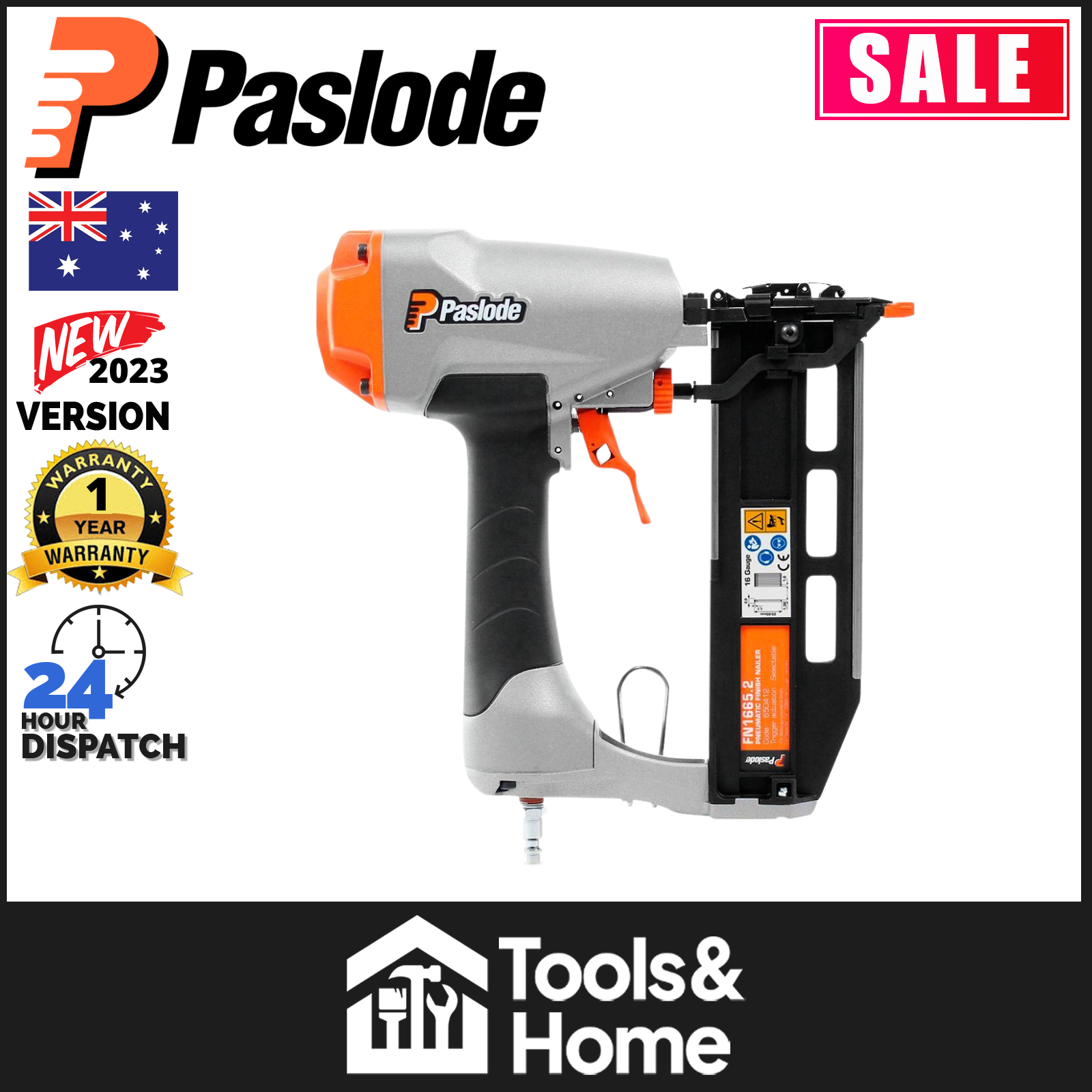 Paslode Air/Pneumatic Straight Finishing C Bradder Nail Gun T250-16S ...