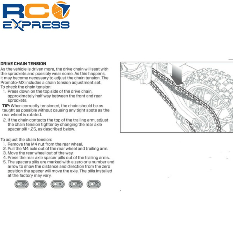 Hot Racing Losi Promoto MX Steel Chain 70 Roller w/ Chain Connector ...