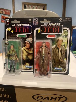 Han Solo and Princess Leia Endor Set ROTJ 40th STAR WARS Black Series ...