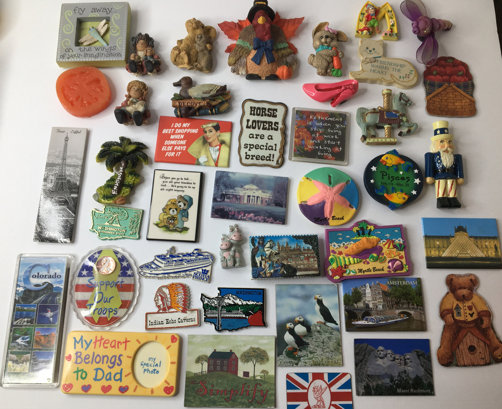 41 Vintage Refrigerator Magnets Huge Lot of Travel, Resin, Folk ...
