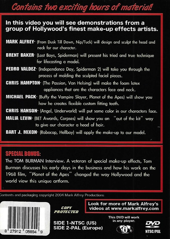 Mark Alfrey's Prosthetic Make-Up for Beginners (DVD, 2004) | eBay