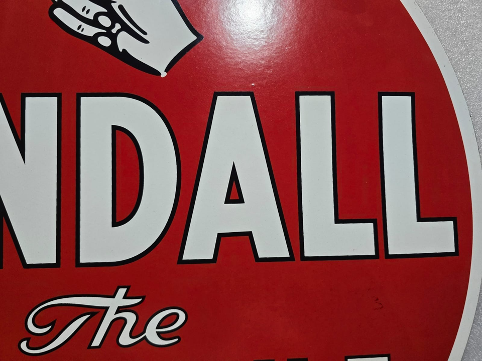 KENDALL PORCELAIN ENAMEL SIGN 24'' INCHES DOUBLE SIDED. | eBay