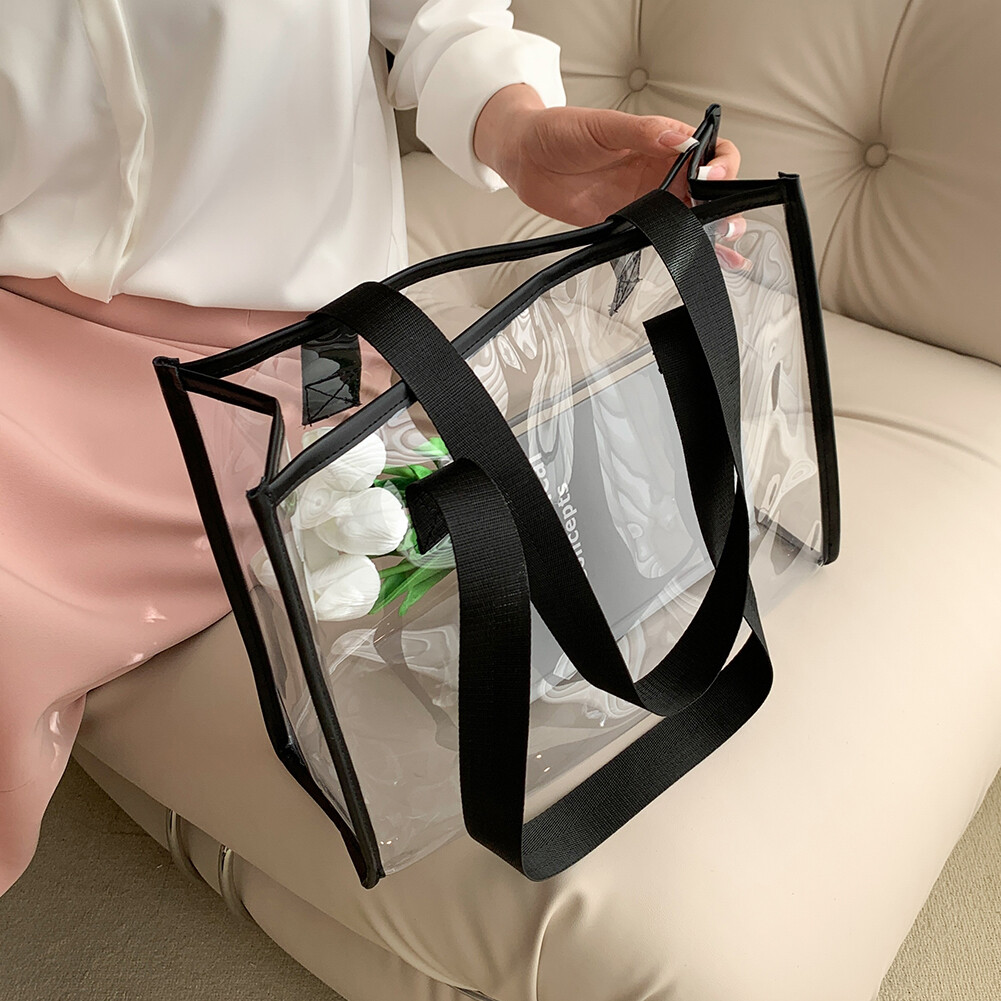 Transparent Shoulder Bag Casual PVC Clear Women Handbags for Vacation ...