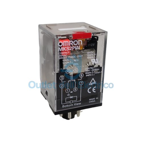 Omron MKS2PINAC110-240 RELE-2SPDT10A/110AC Octalpulsprovled- MKS2PIN ...