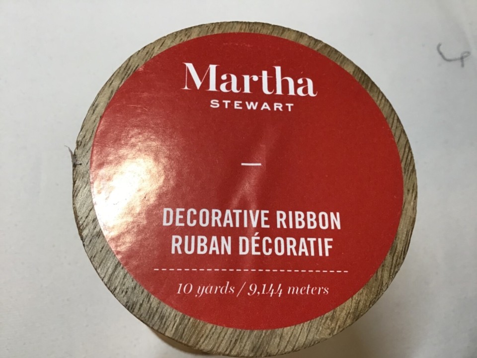 Martha Stewart HOLIDAY SPOOL DECORATIVE RIBBON RED SILVER 10 YARDS NWT ...
