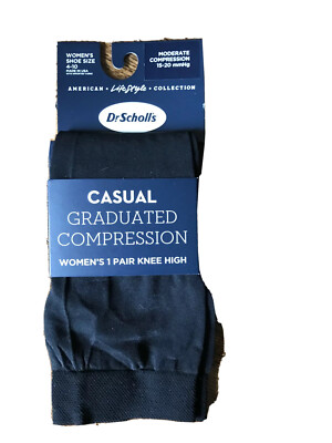 Dr Scholl’s Casual Graduated Black 15-20mmHg Compression Knee High ...