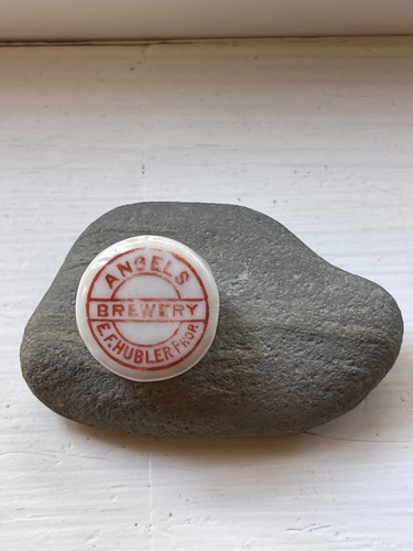 Pre Prohibition K. Hutter Porcelain Beer Bottle Stopper, Angels Camp ...