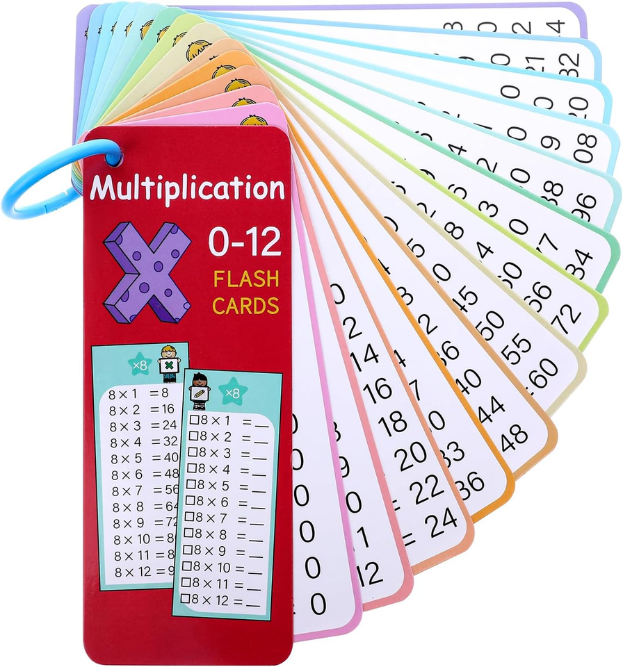 14Pcs Multiplication Flashcards Math Flashcards 0-12 Times Table Flash ...