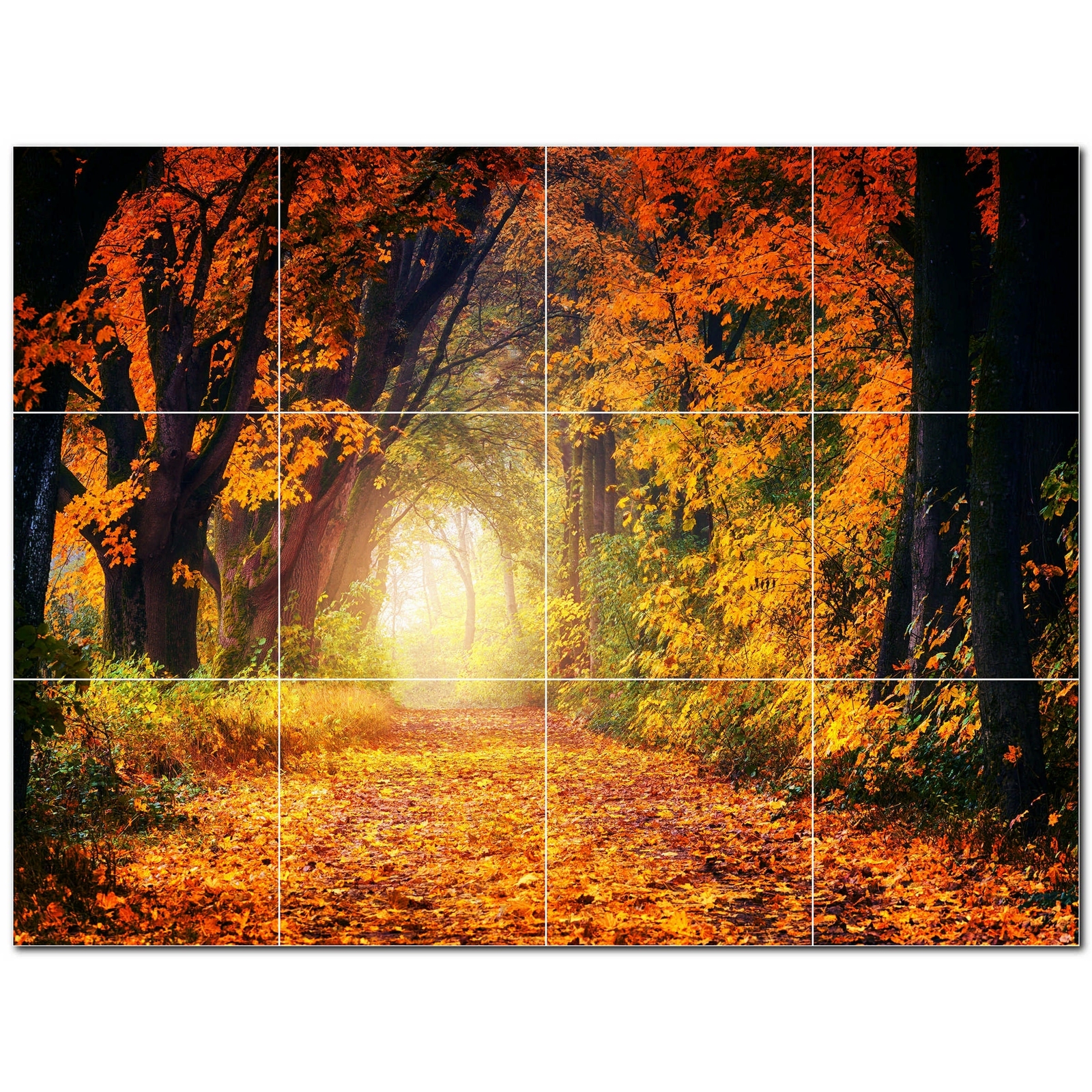 Autumn Ceramic Tile Wall Mural PT500022. 24" W x 18" H (12) 6x6 tiles ...