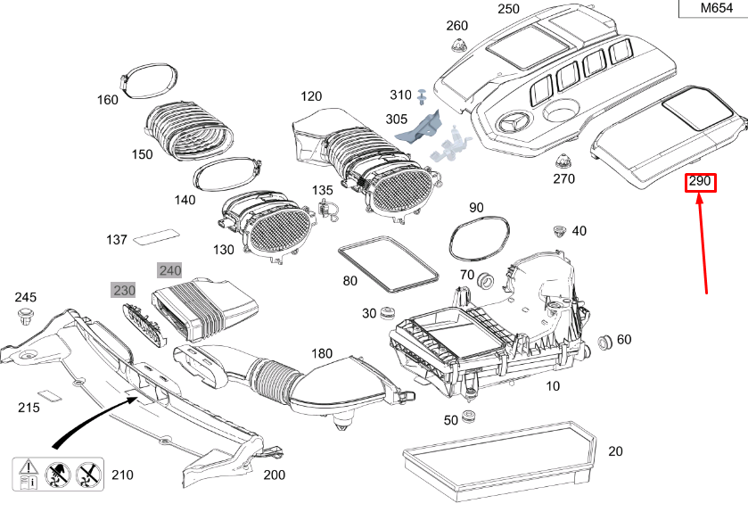 MERCEDES-BENZ E C238 Left Engine Cover A6540106505 NEW GENUINE | eBay