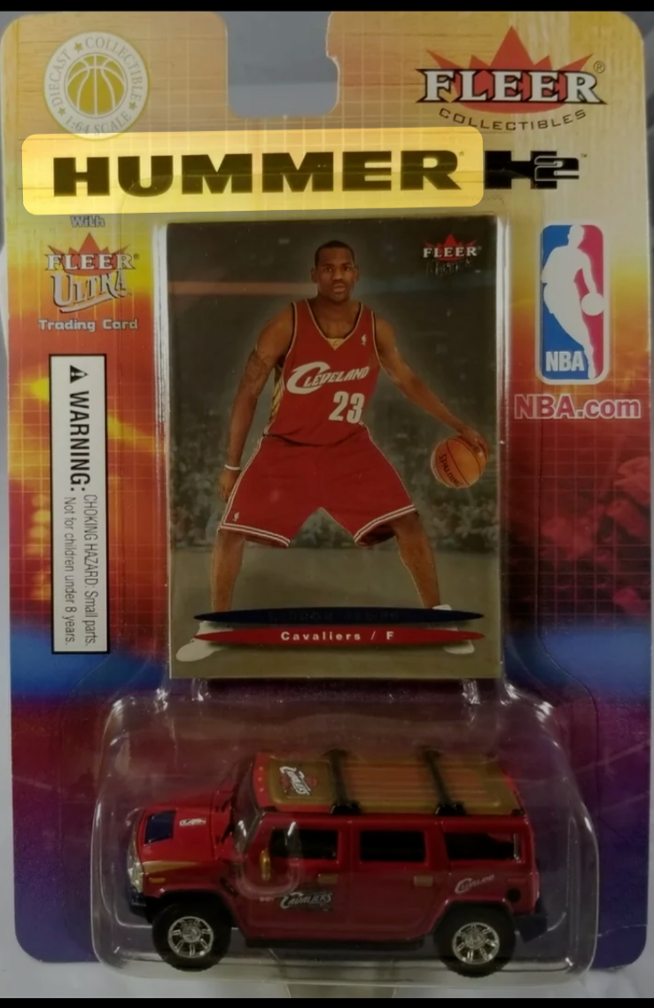 LEBRON JAMES 03-04 ROOKIE CARD FLEER ULTRA 171 DIECAST HUMMER H2 SEALED ...