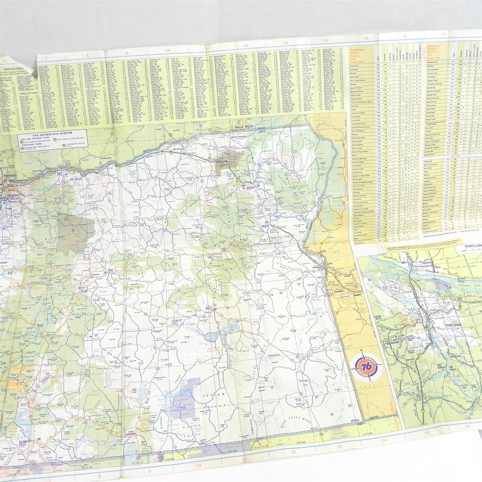 VINTAGE 1971 UNION 76 OIL COMPANY MAP OF WASHINGTON OREGON TOURING ...