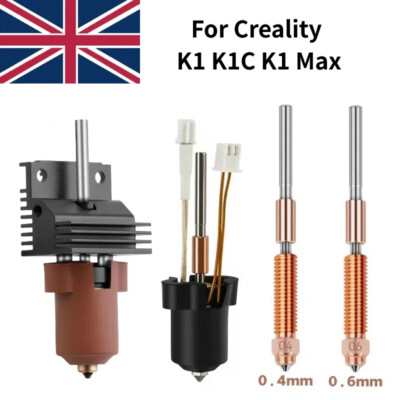 3D Printer For Creality K1/K1C/K1 Max Hotend Kit Hardened Steel Nozzle ...
