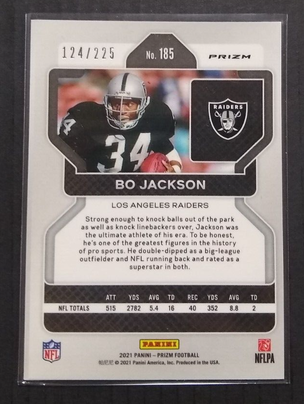 2021 Prizm Bo Jackson Purple Ice #ed 124/225 Raiders | eBay