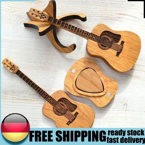 Wooden Acoustic Guitar Pick Box Guitar Pick Rack with Stand & Guitar ...