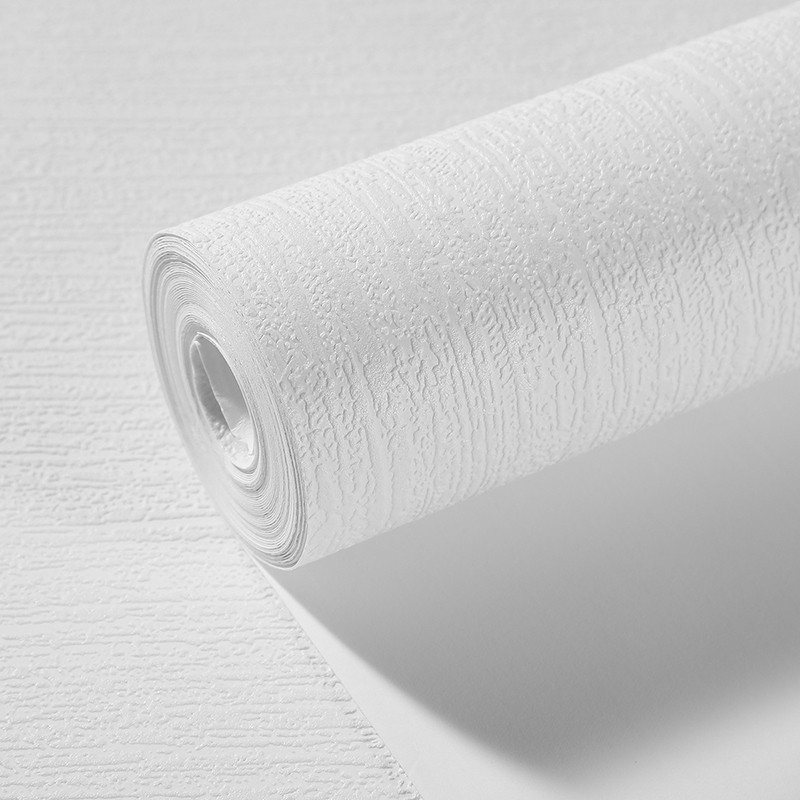 3D White Paintable Wallpaper Textured Non-woven Fabric Plain Color Wall ...
