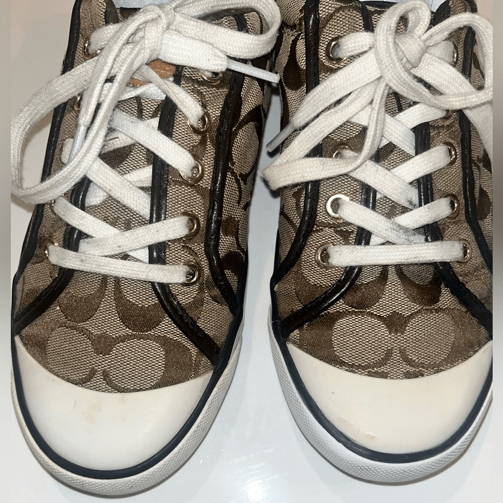 COACH Barrett Signature Canvas Brown Sneakers 9.5 $16… - Gem