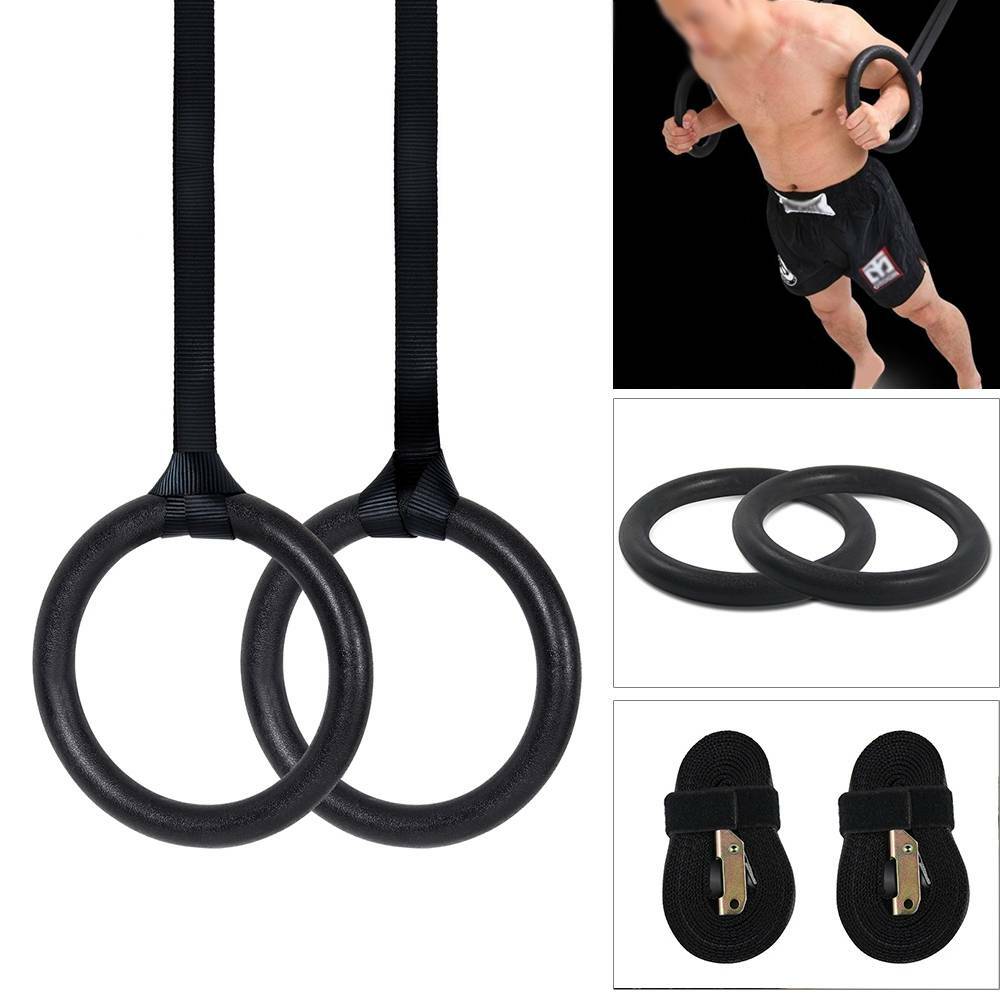 Fitness Home Gym Gymnastic Rings with Straps Gym Strength Training Pull ...