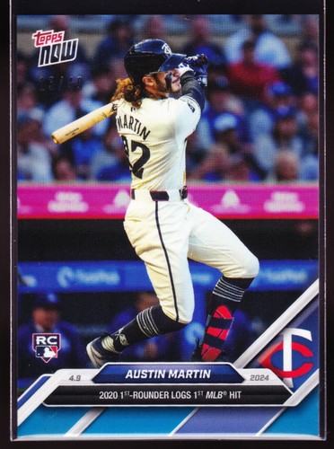 Austin Martin Twins Rookie 1st MLB Hit vs Dodgers 2024 Topps Now #53 ...