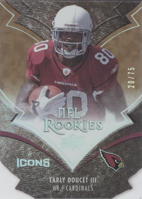 2008 Upper Deck Icons - NFL Rookies Early Doucet #131 Gold Die-Cut /75 ...