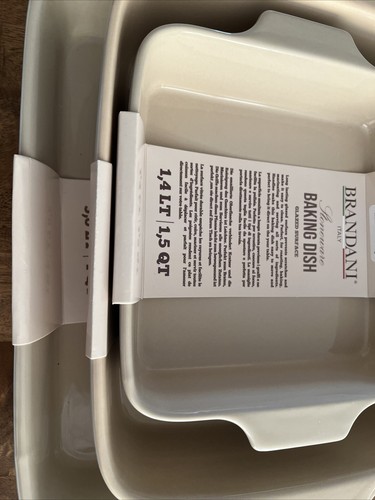 BRANDANI Italy RECTANGULAR Baking Dish Set Of 3 Dishes BRAND NEW! Hard ...
