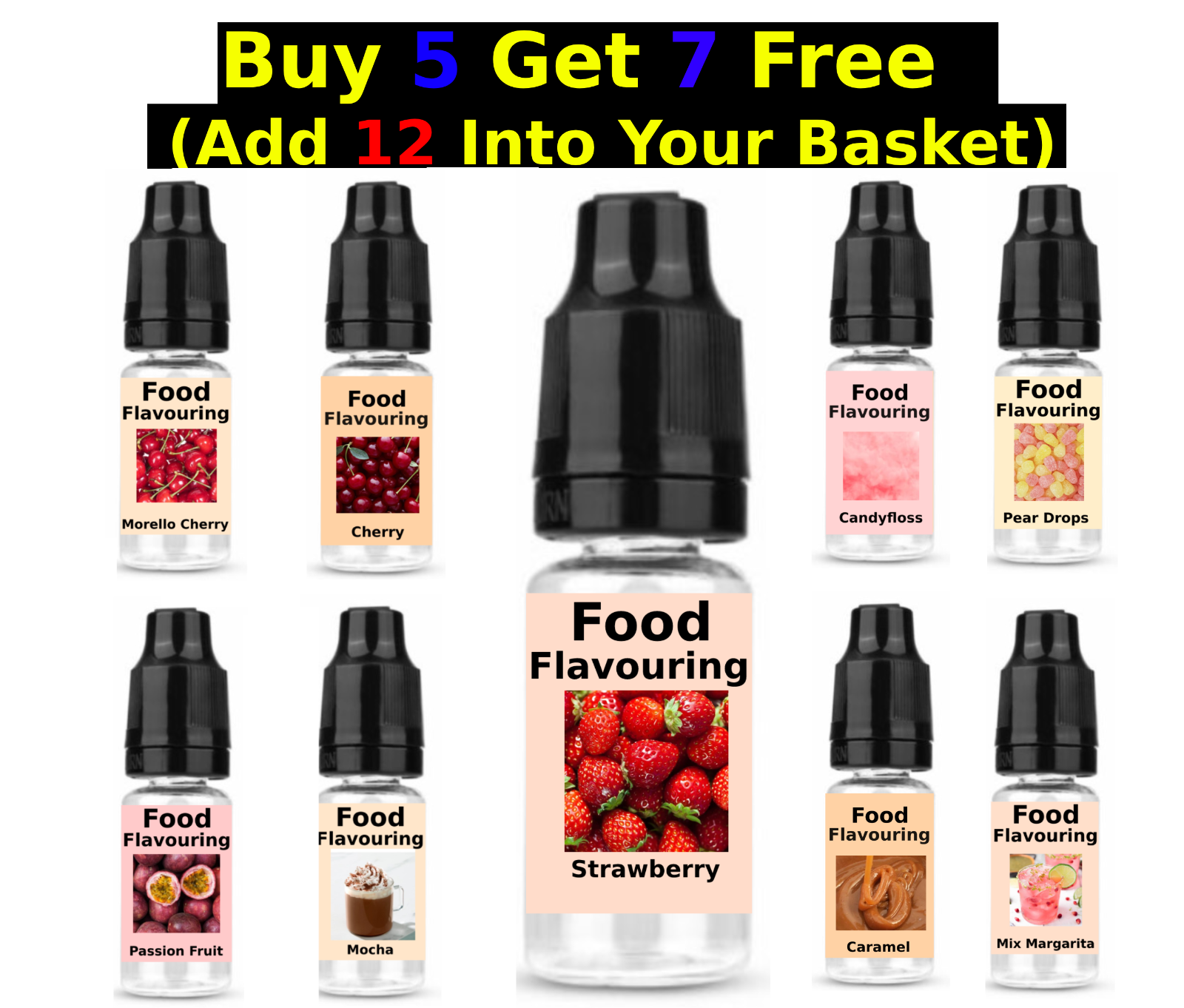 10ML Highly Concentrated Food Flavour Liquid Flavouring Essence Baking ...