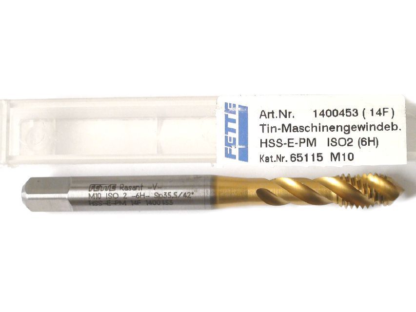 Fette Machine Tap M10 (x1.5) HSSE PM TICN+ 1000N/mm² 42° New | eBay