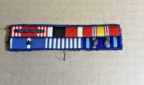 Original WW2 Theatre Made ARMY Cloth Insignia Ribbon Rack Sewn Ribbons ...