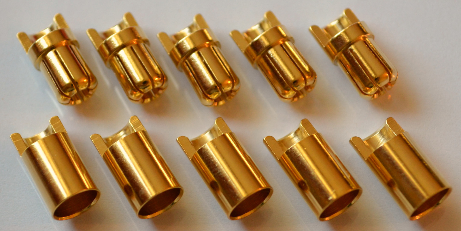 5 Male / 5 Female Polymax 6.5MM Gold Plated Bullet Connector Plugs ...