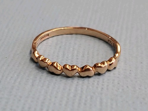 14k Yellow Gold Stackable Heart Ring Size 7 - 1.3g | eBay
