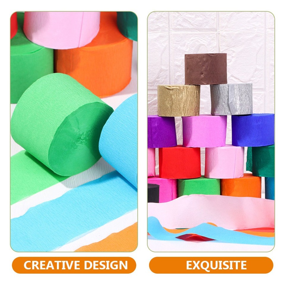 12 Pcs Crepe Paper Streamers Party Streamers Colored Paper Birthday ...