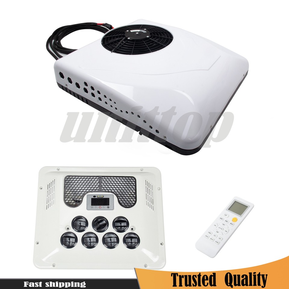 12V Camper RV Air Conditioner Kit Heat & Cool Rooftop Trailer Electric ...