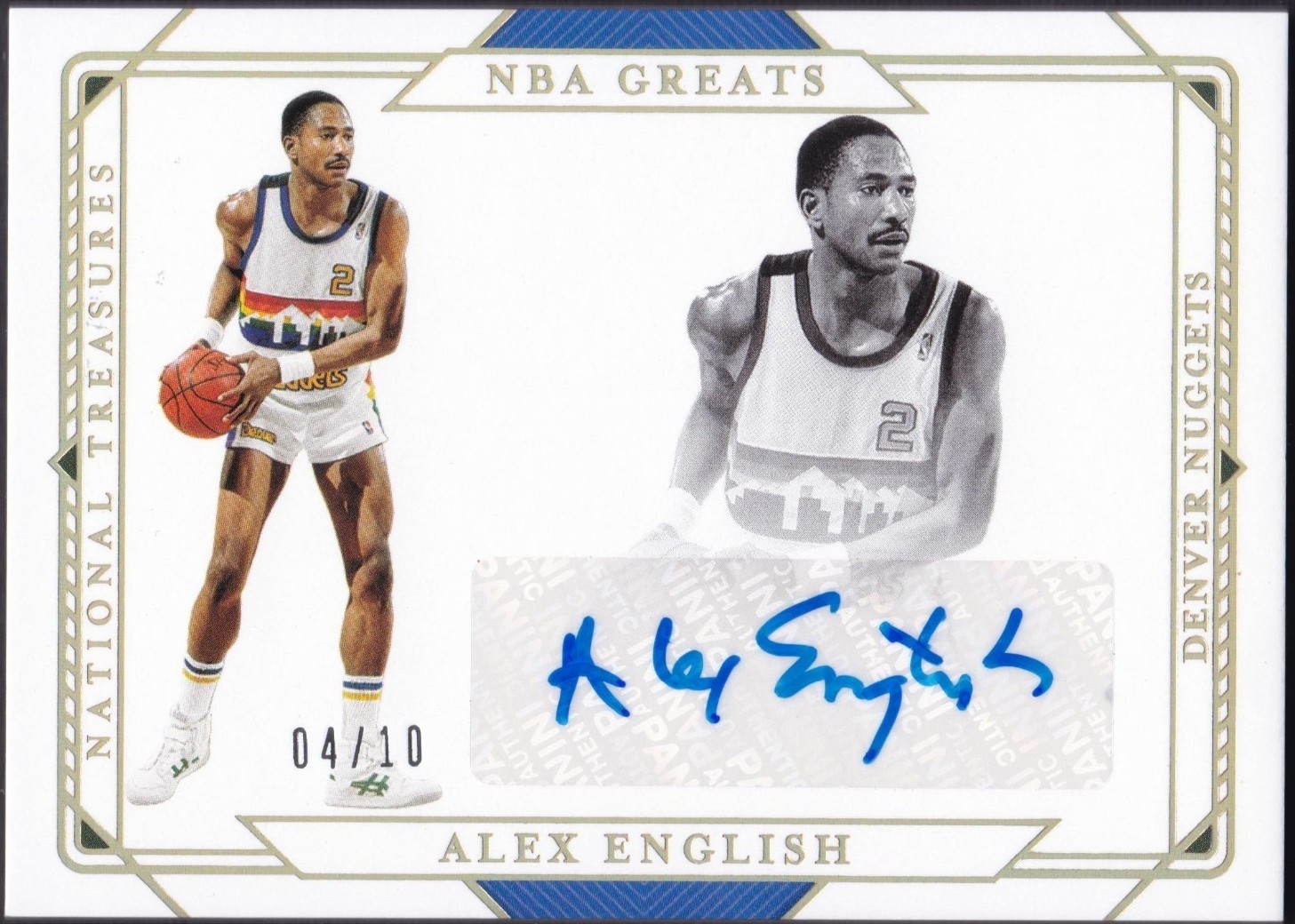 2020-21 Panini National Treasures - Nba Greats Signatures Alex English ...