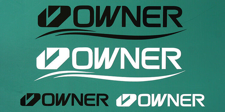 12 Owner Logo Decal Vinyl Sticker 6" (153mm) and 3.5" (88mm) with ...