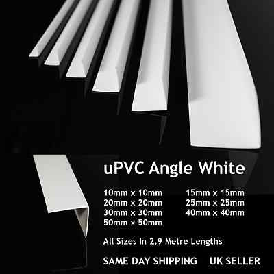 White PVC Corner Trim 90° Angle 2.9m – Plastic Edge Strip Rigid Edging ...