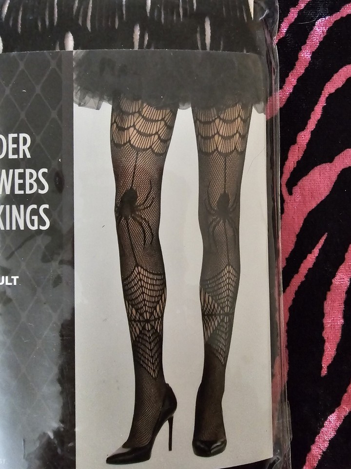 Spider Web Fishnet Stockings Tights Halloween Black Widow Sexy Adult ...