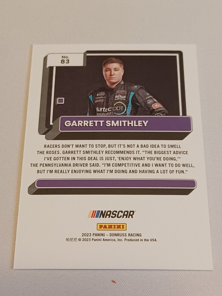 2023 Donruss Racing Garrett Smithley Green 07/99 | eBay