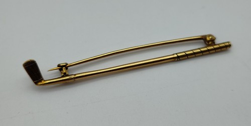 Vintage 14K Yellow Gold Golf Club Brooch Pin Lapel | eBay