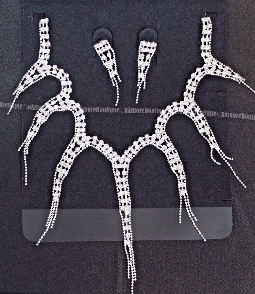 New Beautiful spider Rhinestone Necklace set with Earrings fashion ...